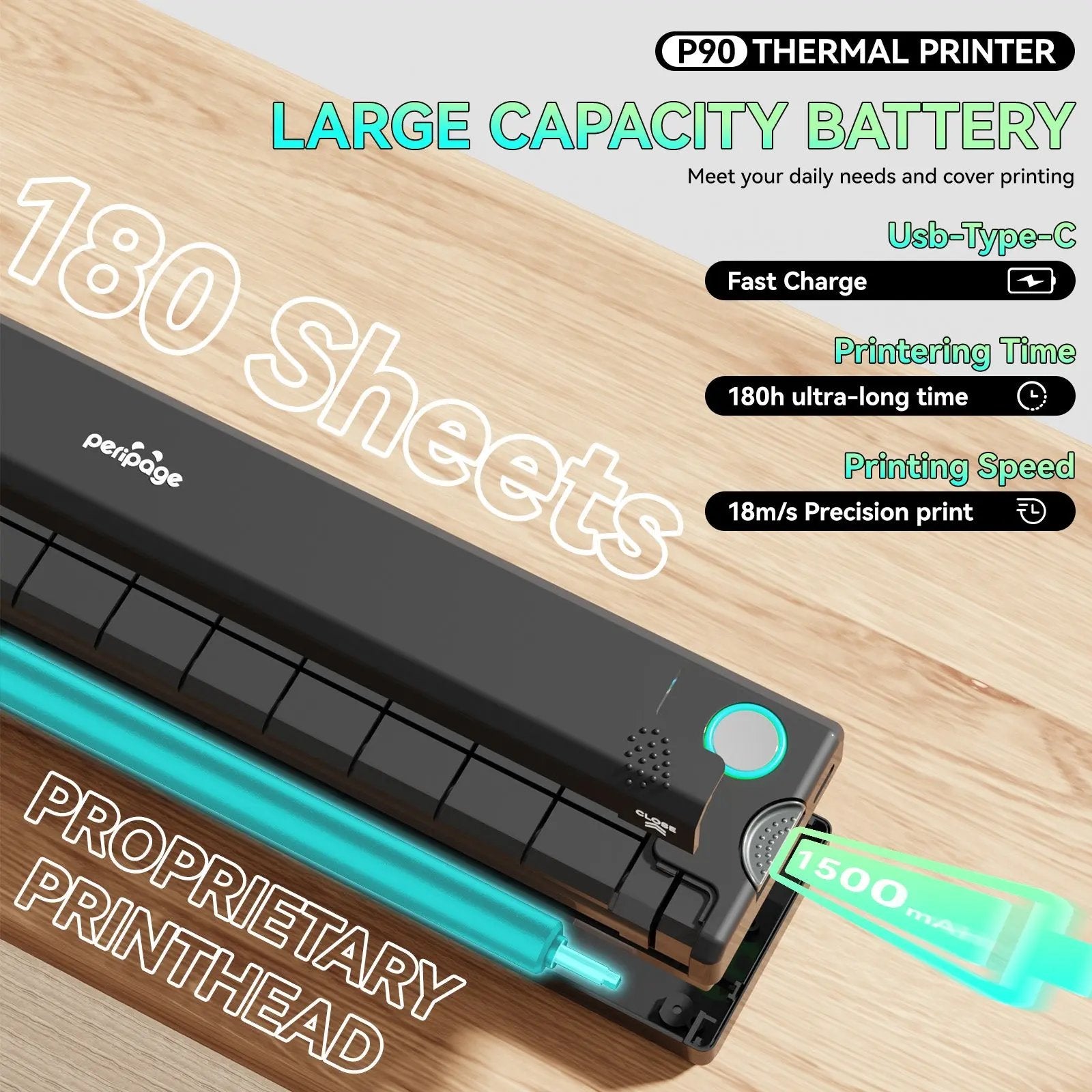 PeriPage P90 Tattoo Stencil Printer Compatible with Phone,Pad & PC